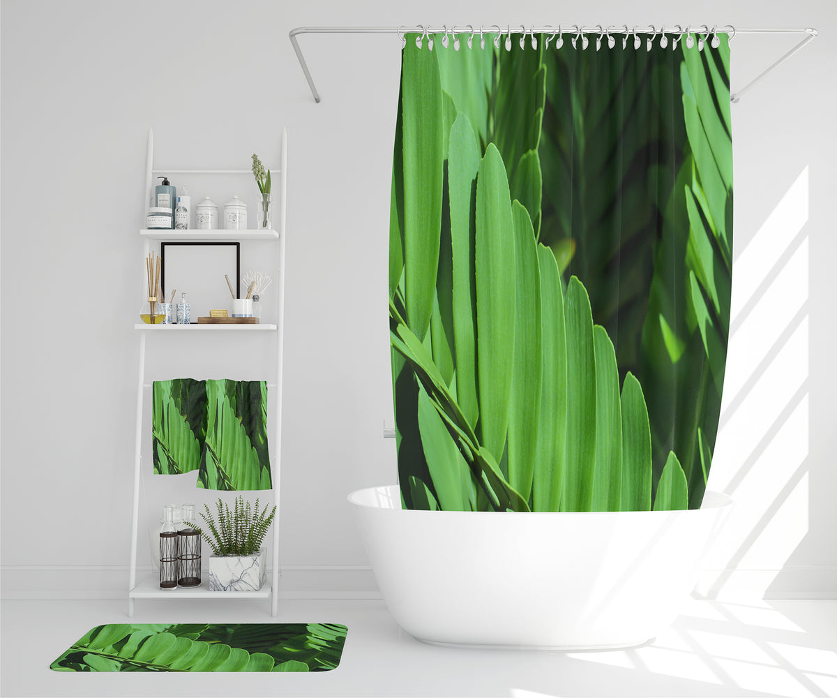Natural dark green leaves, long slender green leaves (Bathroom Set ...