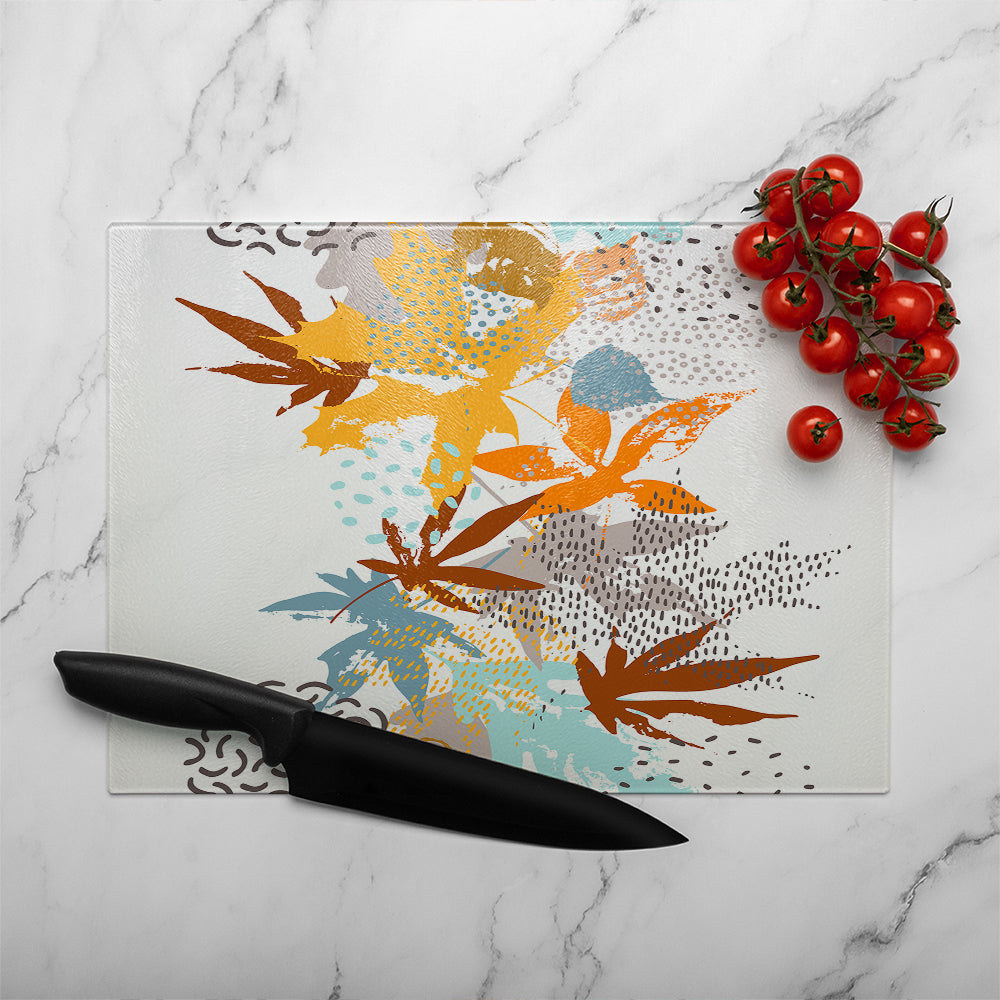 Japanese Leaves Glass Chopping Board – Benjamin Tate Design