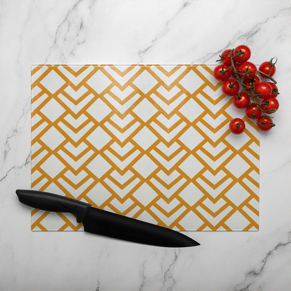 Geometric Scales Glass Chopping Board – Benjamin Tate Design