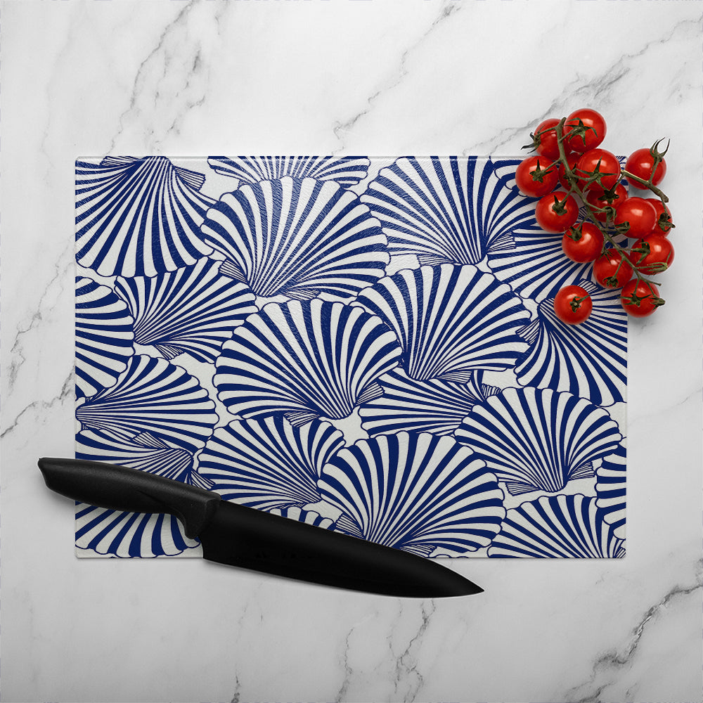 Striped Sea Shells Glass Chopping Board – Benjamin Tate Design
