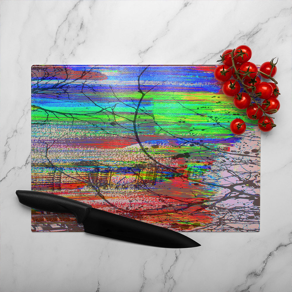 Big Ben And Trees Painted Glass Chopping Board – Benjamin Tate Design