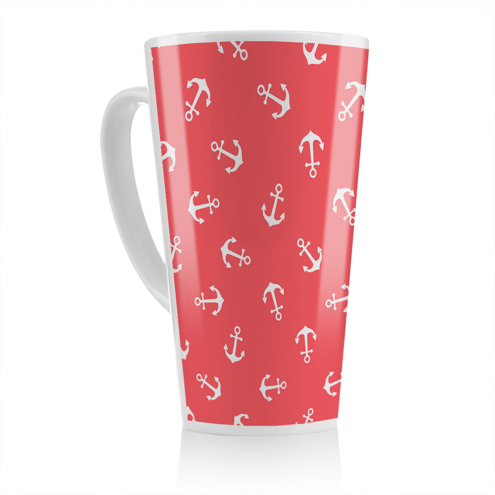 Anchors On Red Latte Mug – Benjamin Tate Design