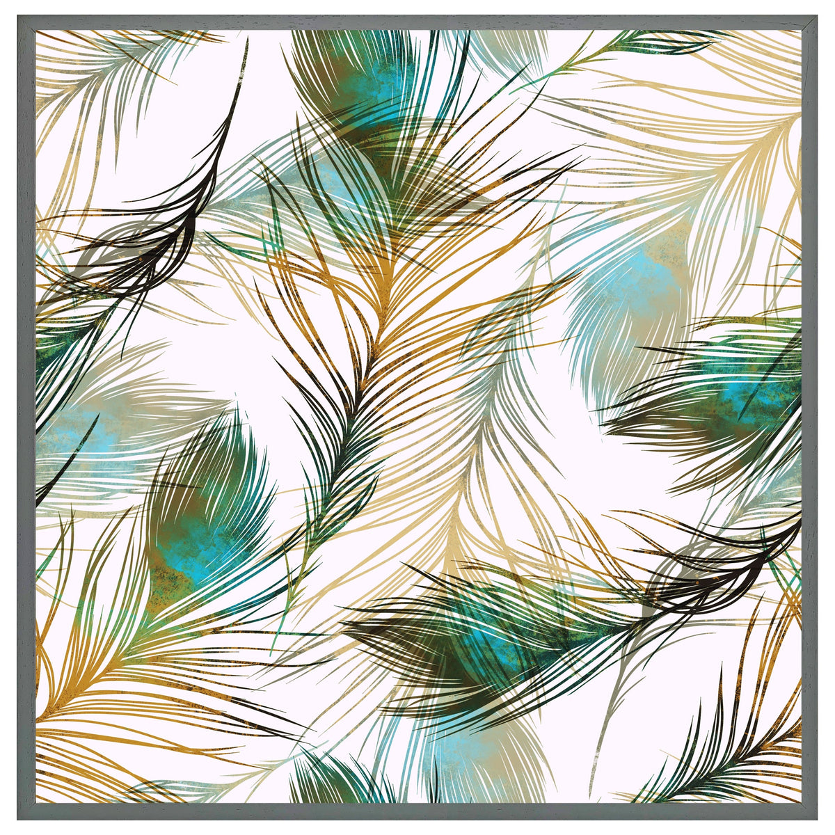 Imprints peacock feathers (picture Frame) – Benjamin Tate Design