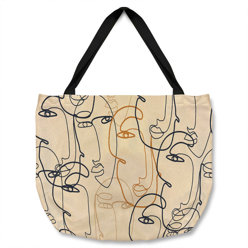 Continuous line drawing of faces Designer Tote bag – Benjamin Tate Design