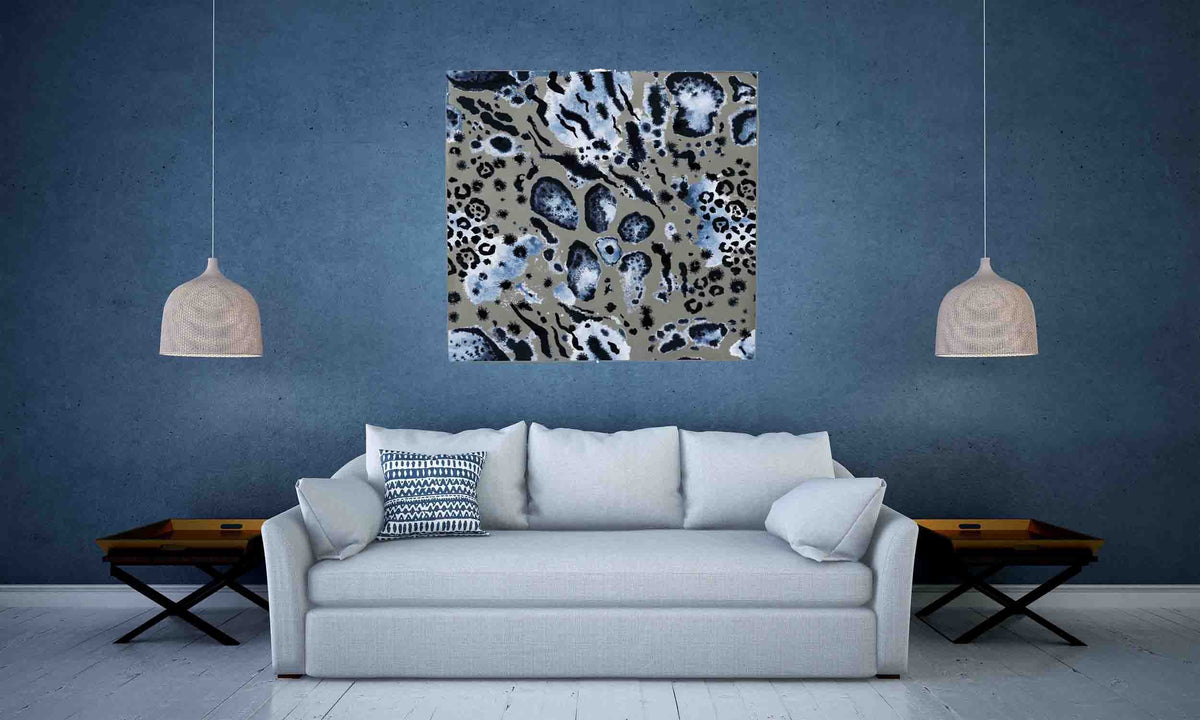 Watercolour Blue spotted skin pattern (Mirror Art print) – Benjamin ...