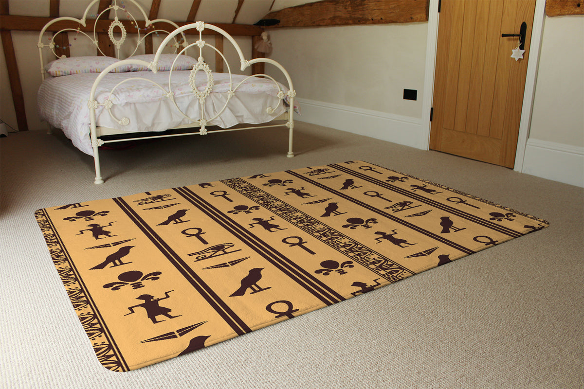 Eye of Horus, Pharaoh, Flowers, Pyramid, Bird, Ankh (Rug) – Benjamin ...