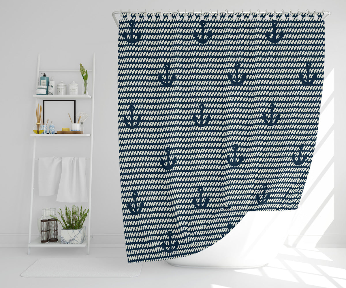 Anchors on Rope Pattern (Shower Curtain) – Benjamin Tate Design