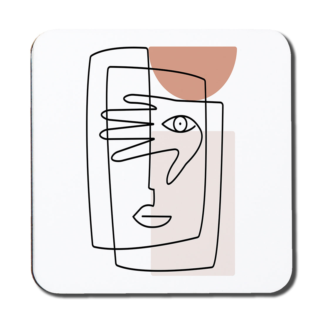 line drawing of face and hand (Coaster) – Benjamin Tate Design