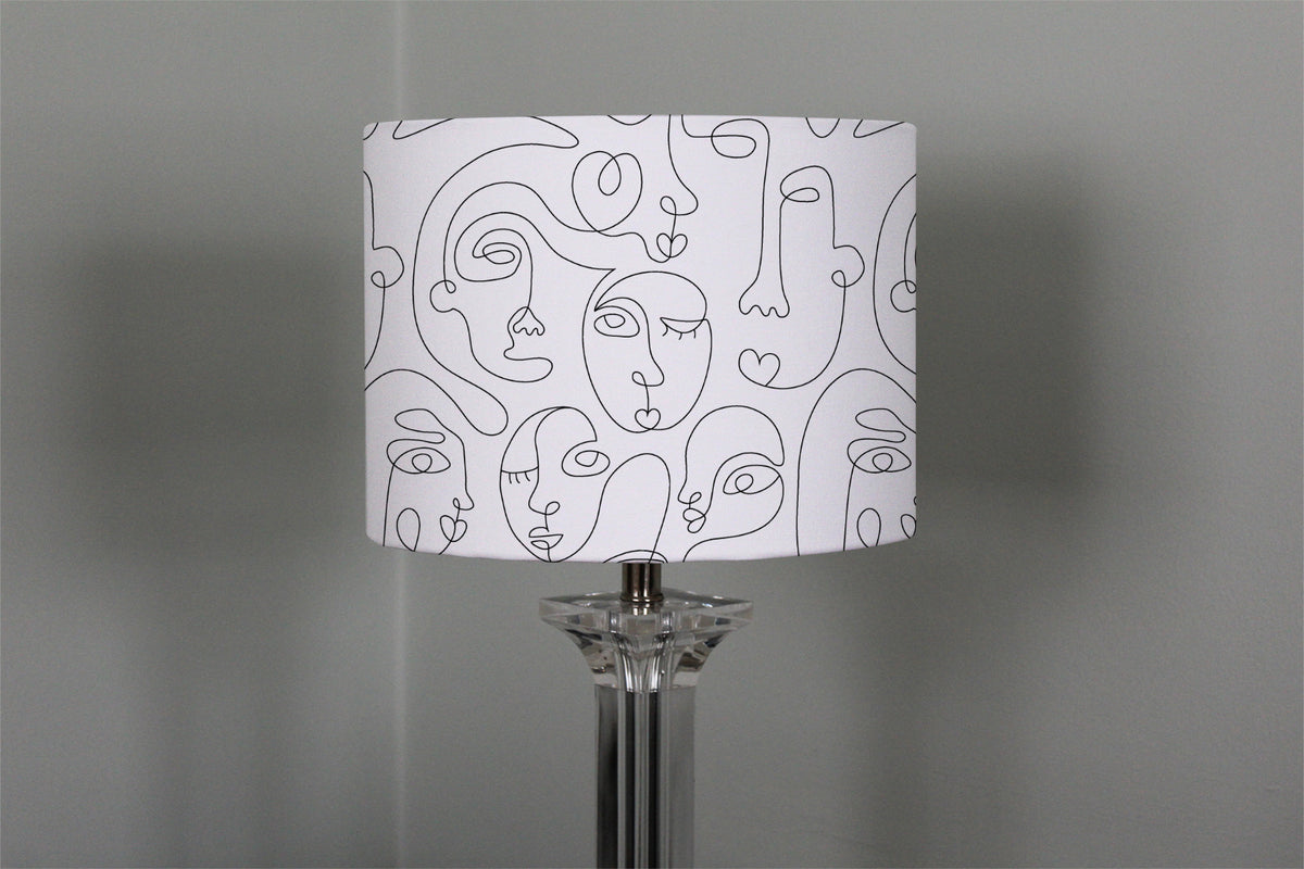 line drawing of faces (Ceiling & Lamp Shade) – Benjamin Tate Design