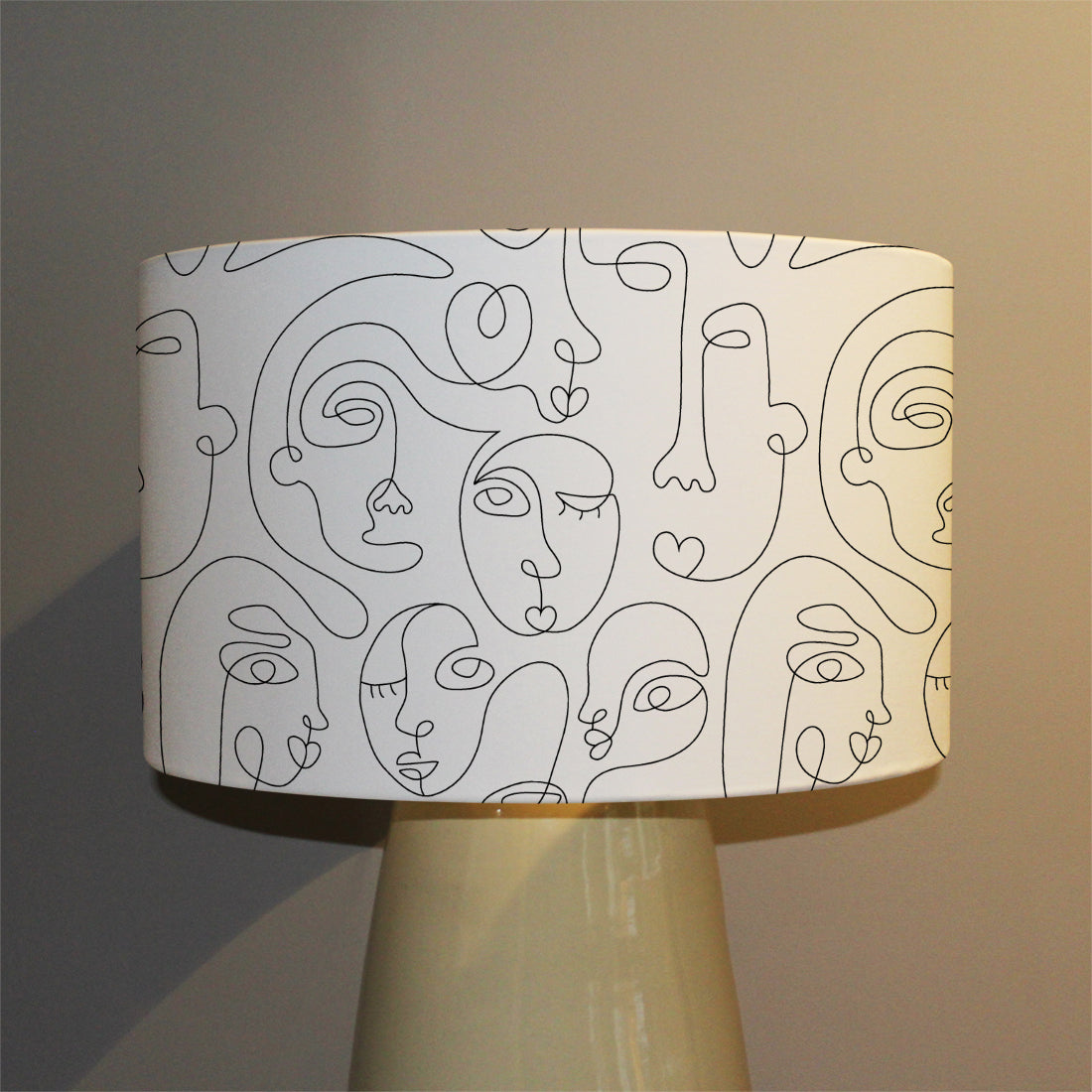 line drawing of faces (Ceiling & Lamp Shade) – Benjamin Tate Design