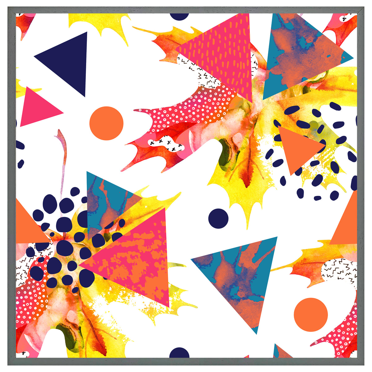 Maple leaves & geometric patterns (Picutre Frame) – Benjamin Tate Design