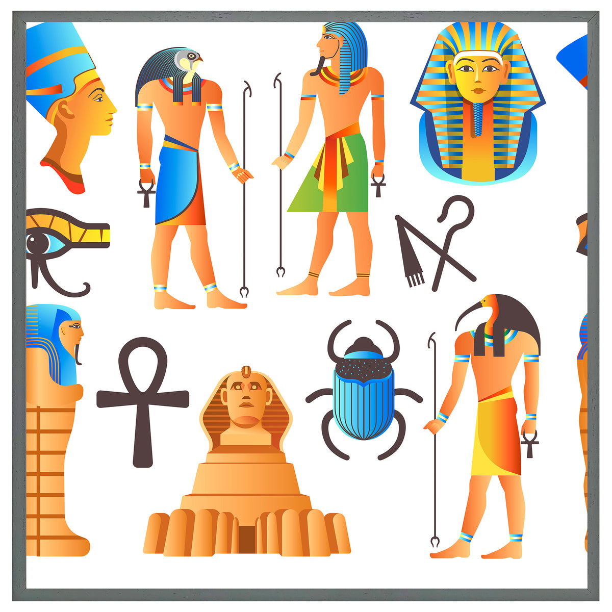 Egyptian mythological signs (Picutre Frame) – Benjamin Tate Design