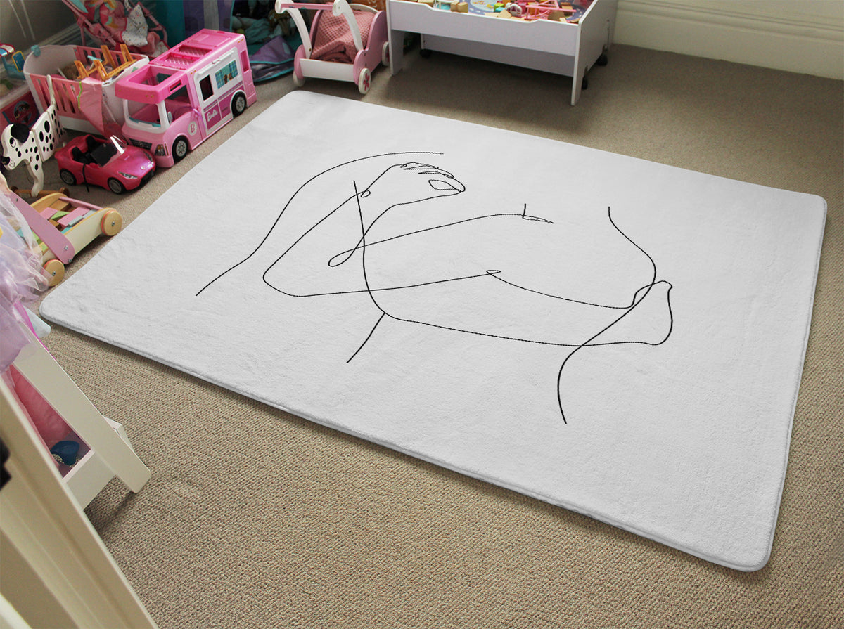 line art hug (Rug) – Benjamin Tate Design