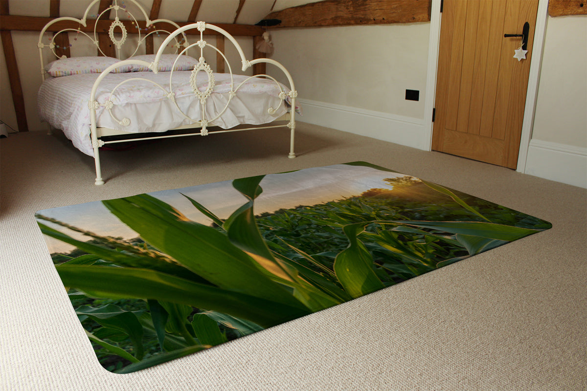 corn and sun close up (Rug) – Benjamin Tate Design