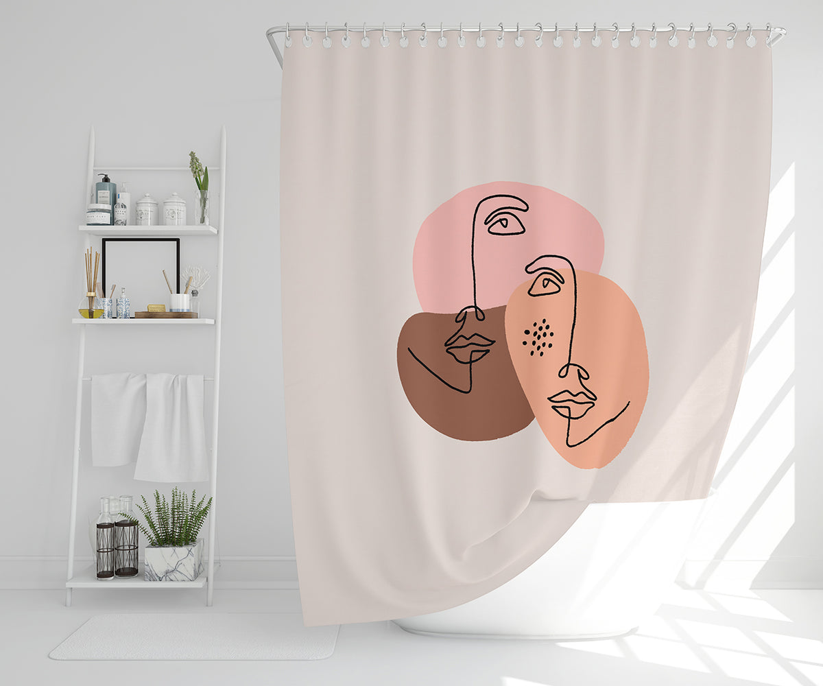 modern contemporary minimalist woman portrait (Shower Curtain ...